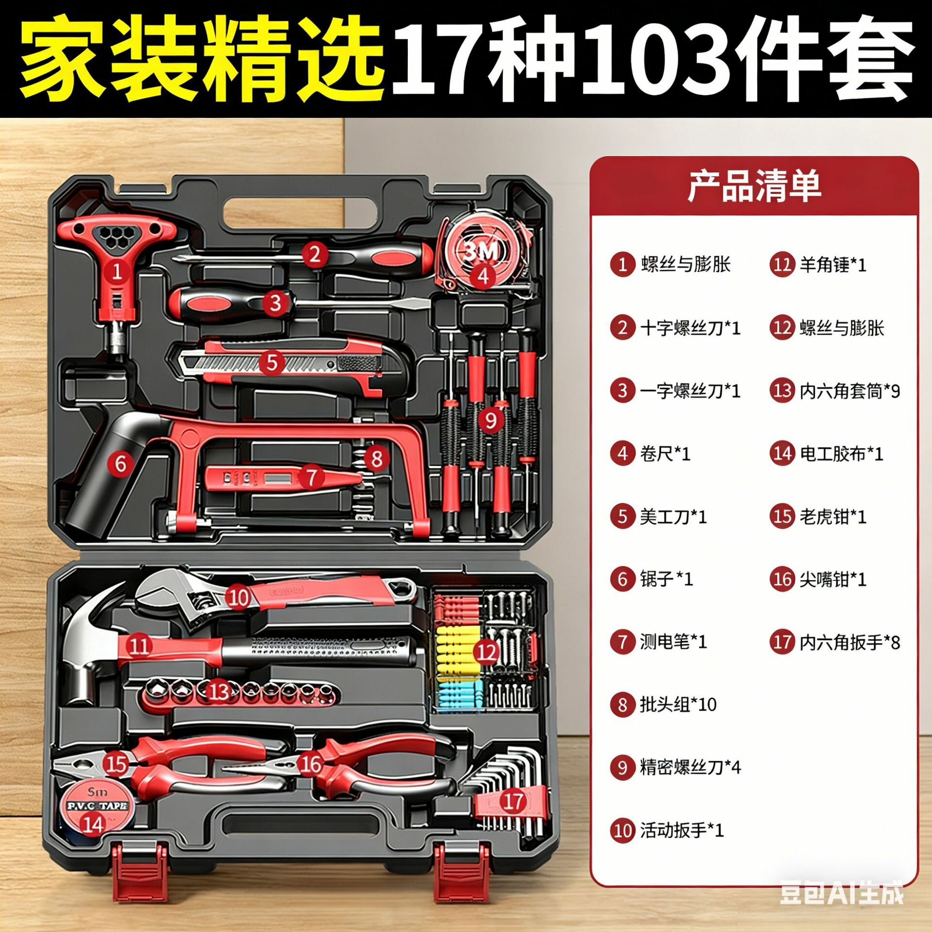 ⭐Немецкий набор инструментов, ящик для инструментов, отвертка, ключ, комбинация бытовых инструментов, многофункциональные инструменты для электрика и ремонта⭐