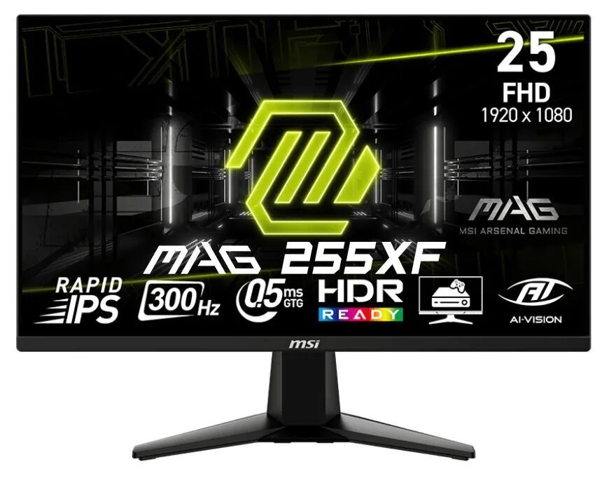 MSI 25" Монитор MAG 255XF/300Hz/0.5ms GTG/Rapid IPS/HDR10, черный, серебристый