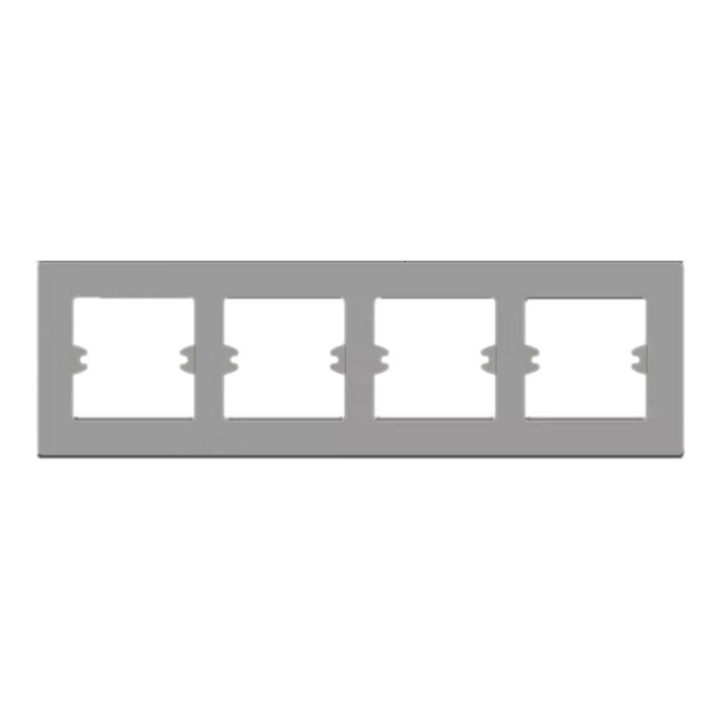 Розетка настенная с декоративной панелью, Серый - Тип 86 Четырехместный