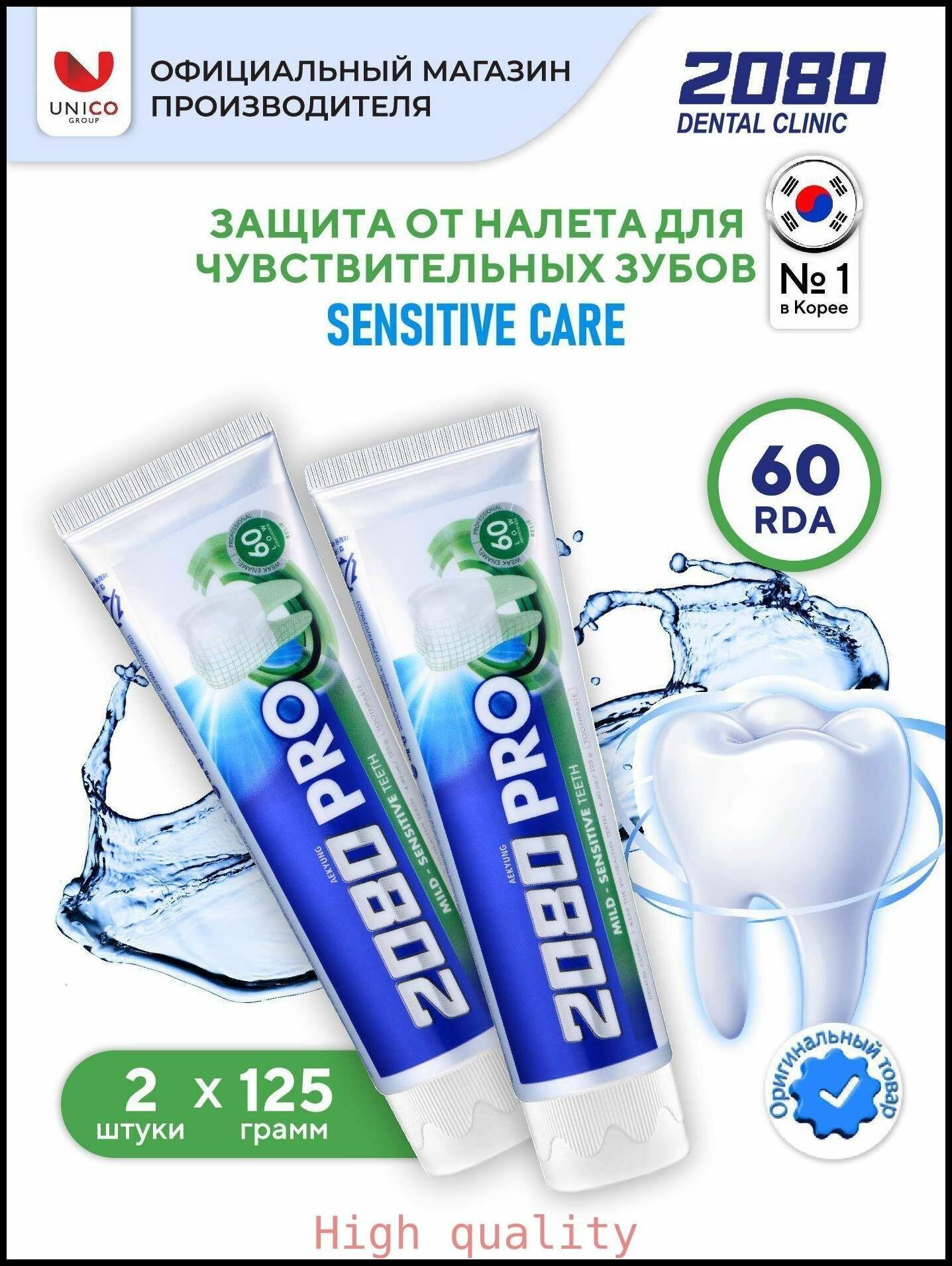 Зубная паста Dental Clinic 2080 "Самый популярный в 2025", мятная, 2х125 г