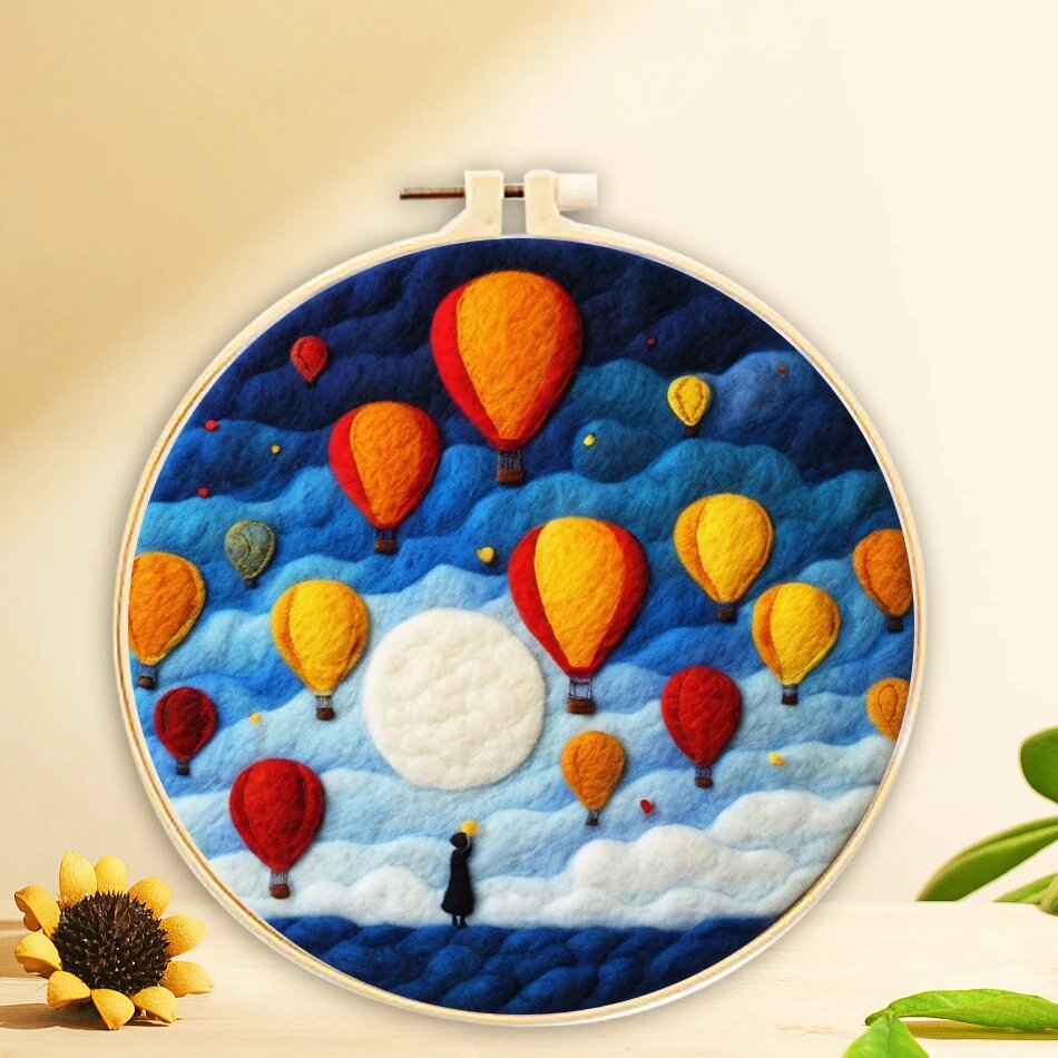 GATYZTORY цветок пейзаж фетр картина забавная шерстяная игла комплект фетра рукоделие шерстяная игла для рисования для взрослых начинающих DIY подарок