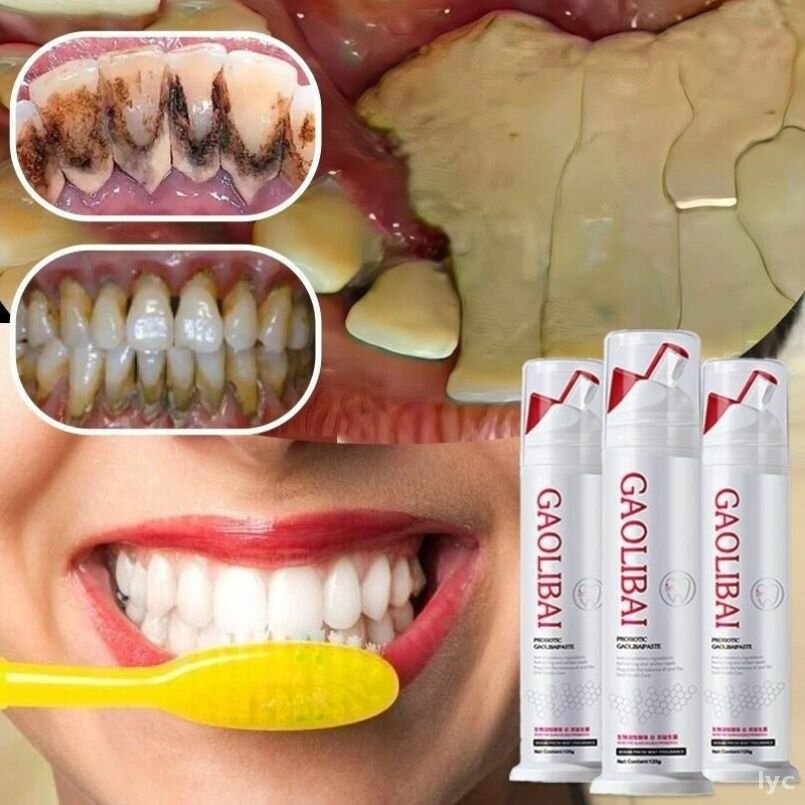 Эксклюзивная черная зубная паста GAOLIBAI 120 г один для осветления эмали, эффективно удаляющая налет от кофе, чая, табака и зубного камень, без фтора и парабенов