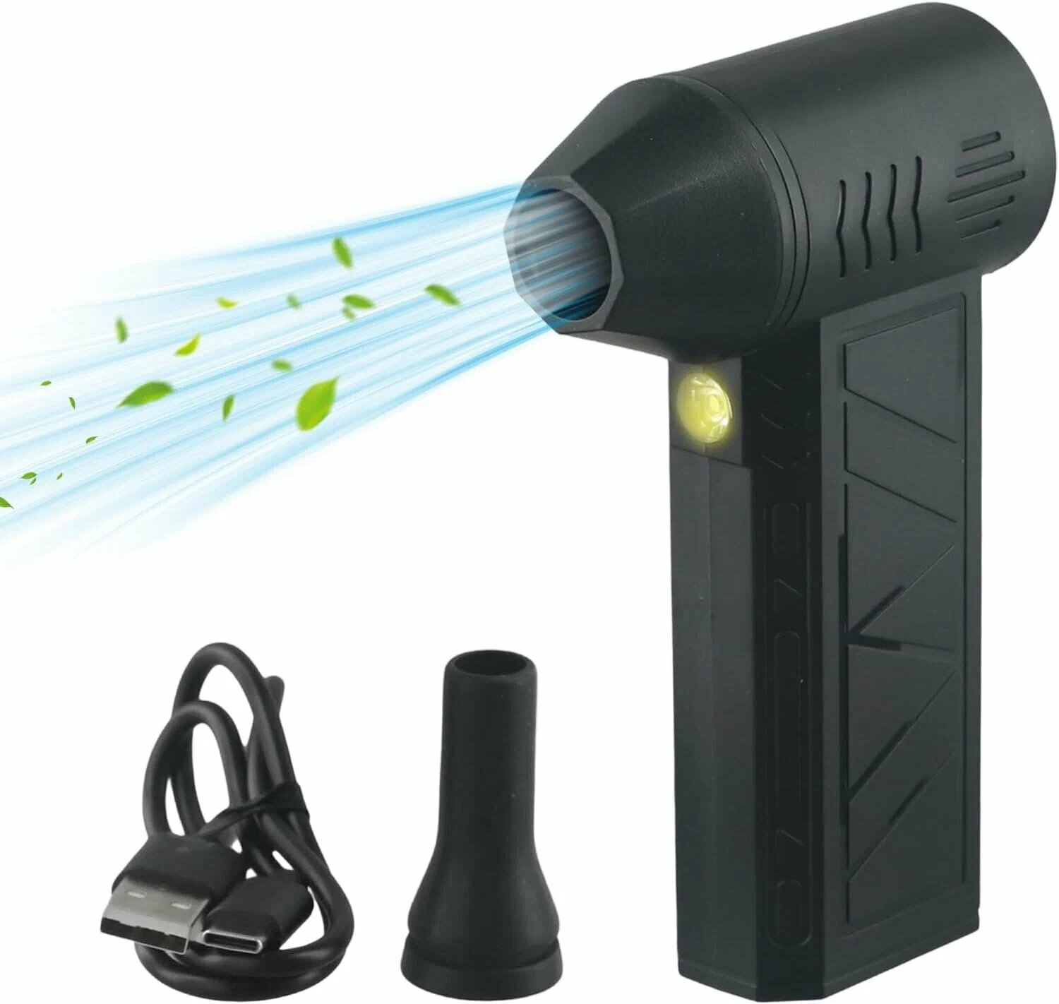 Турбовентилятор ручной мощный — для мангала/гриля, до 110 000 оборотов в минуту, чёрный