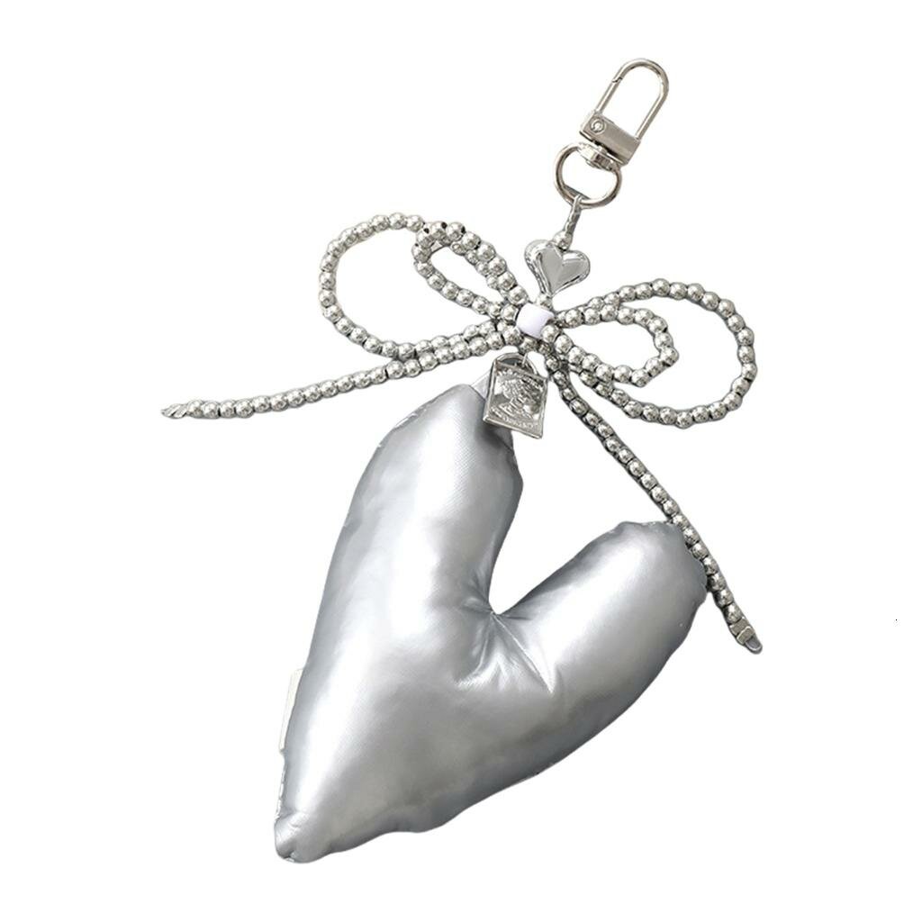 Элегантный брелок-подвеска для телефона с бисером, уникальный брелок для ключей, сумка с бантом в виде сердца, аксессуар для сумочки, рюкзака, сумки