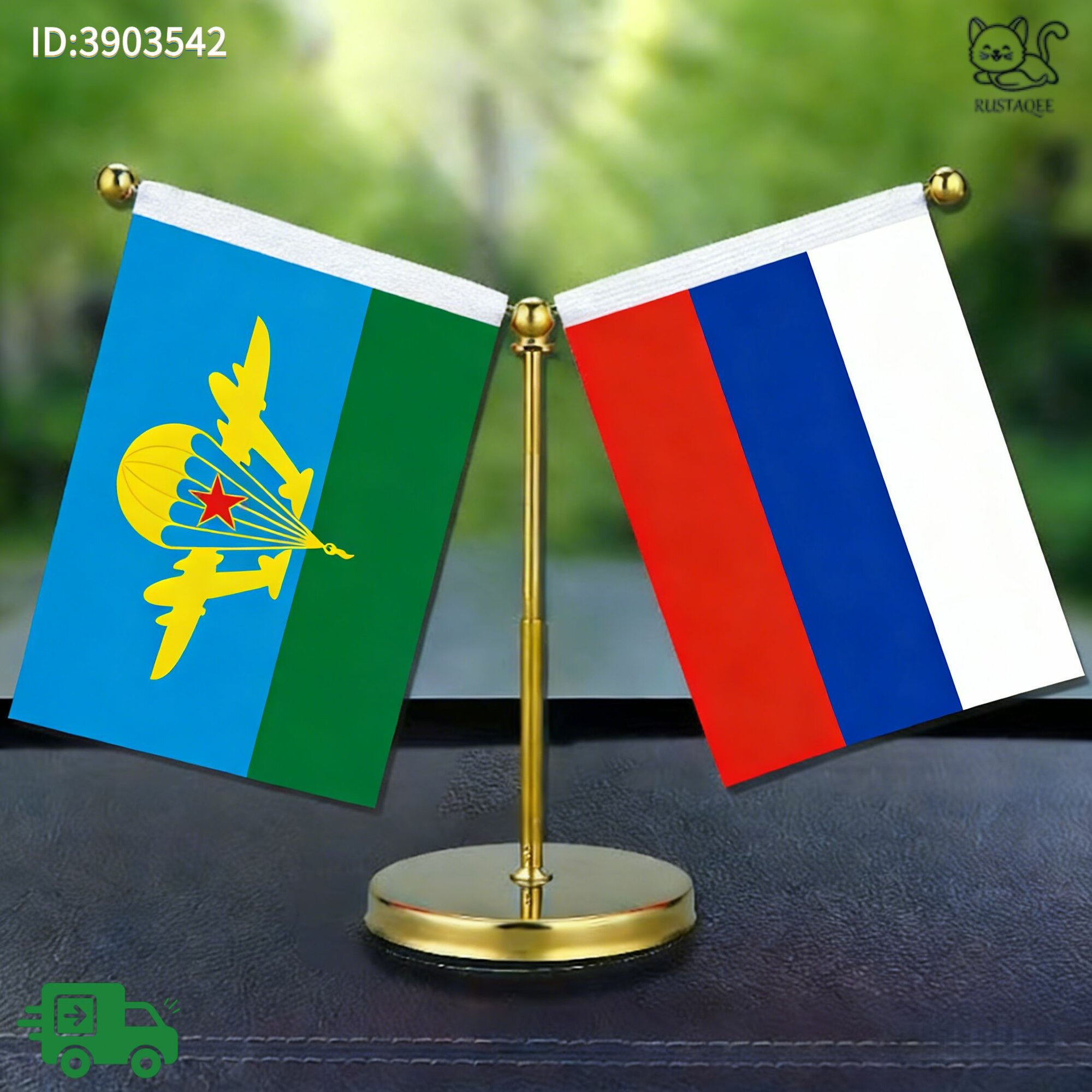 Мини флажок РФ и ВДВ