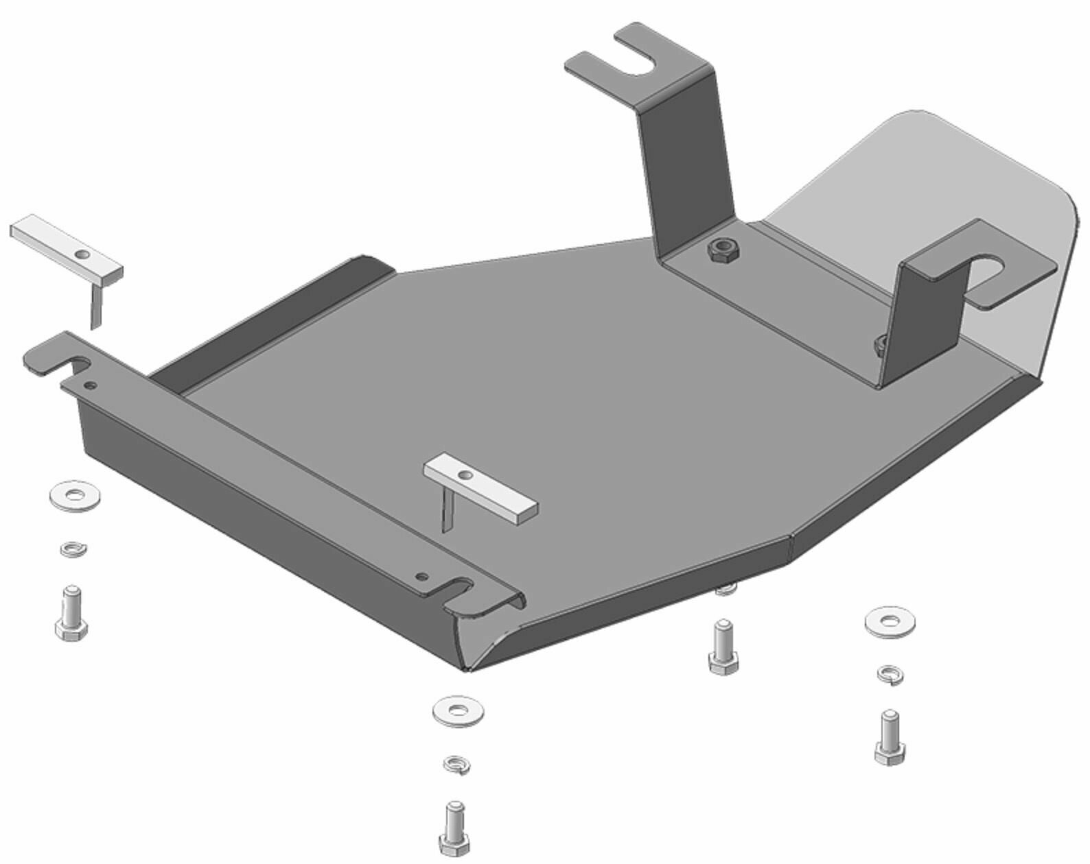 Защита стальная 2 мм заднего дифференциала для Ford Explorer с 2020 г. Motodor.00757