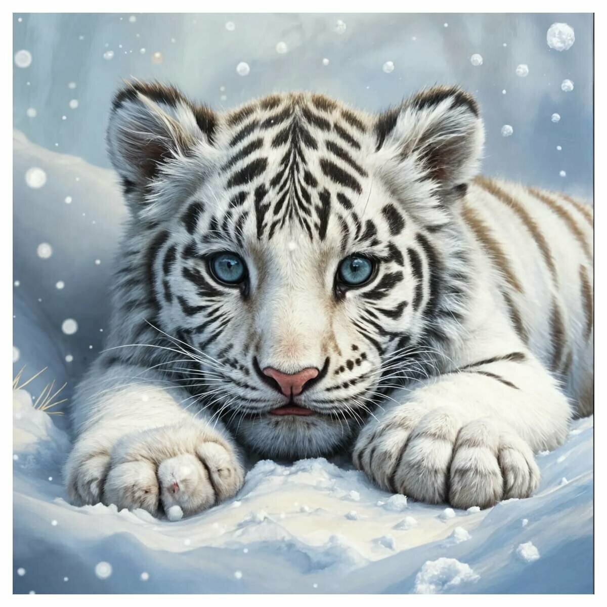 Набор для вышивания,30x30CM,11CT Белый тигр