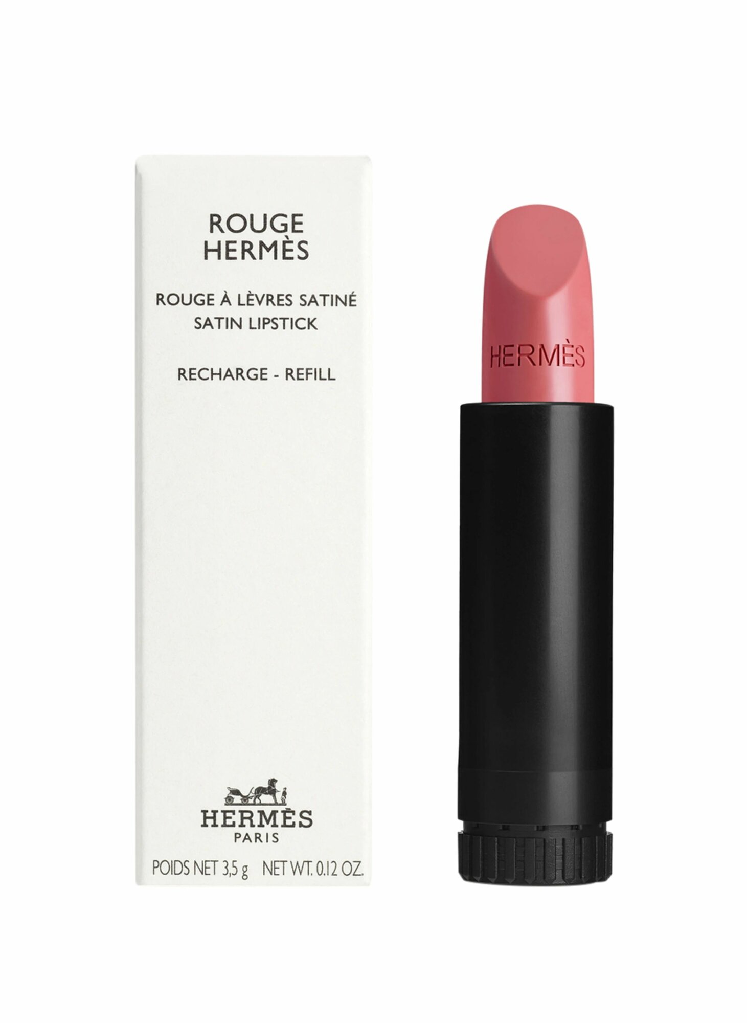 HERMES Сменный блок-помада с шелковистым блеском ROUGE HERMES 3.5г, оттенок 18 ROSE ENCENS