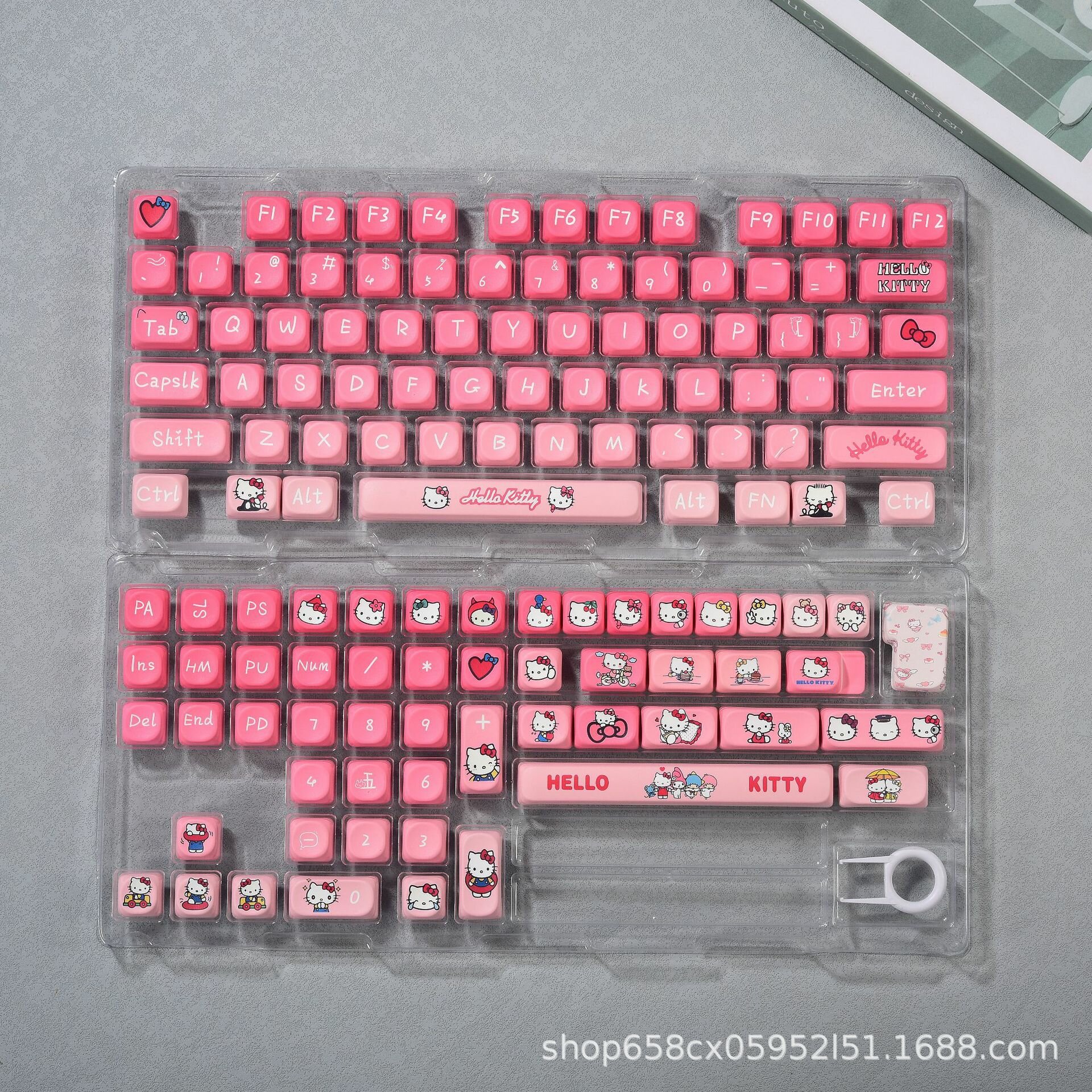 Новая клавиатура Hello Kitty с сублимацией, совместимая с MOA, проводная, с индивидуальными клавишами, высокая эстетика, милая для девочек
