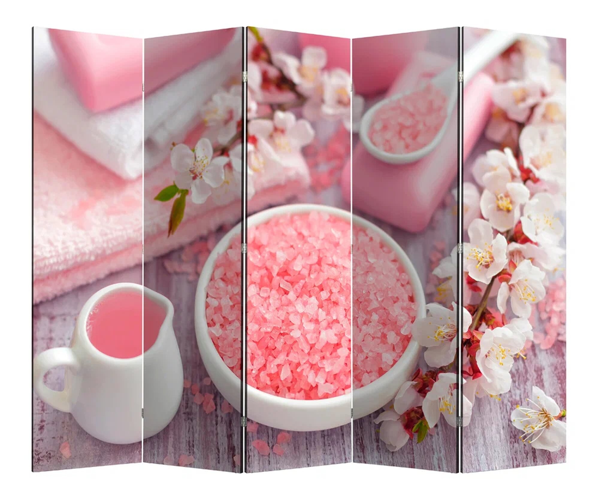 ПВХ ширма перегородка для зонирования Спа 4 - 5, размер 177х235/47 см