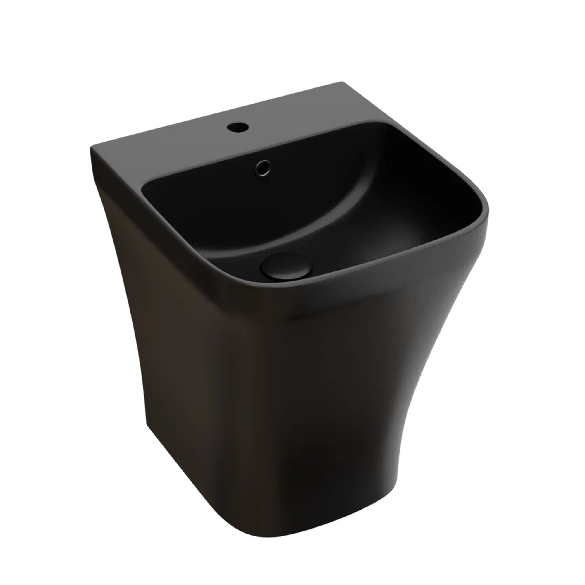 Раковина моноблок подвесная Ceramicanova DION CN6067MB, цвет черный матовый