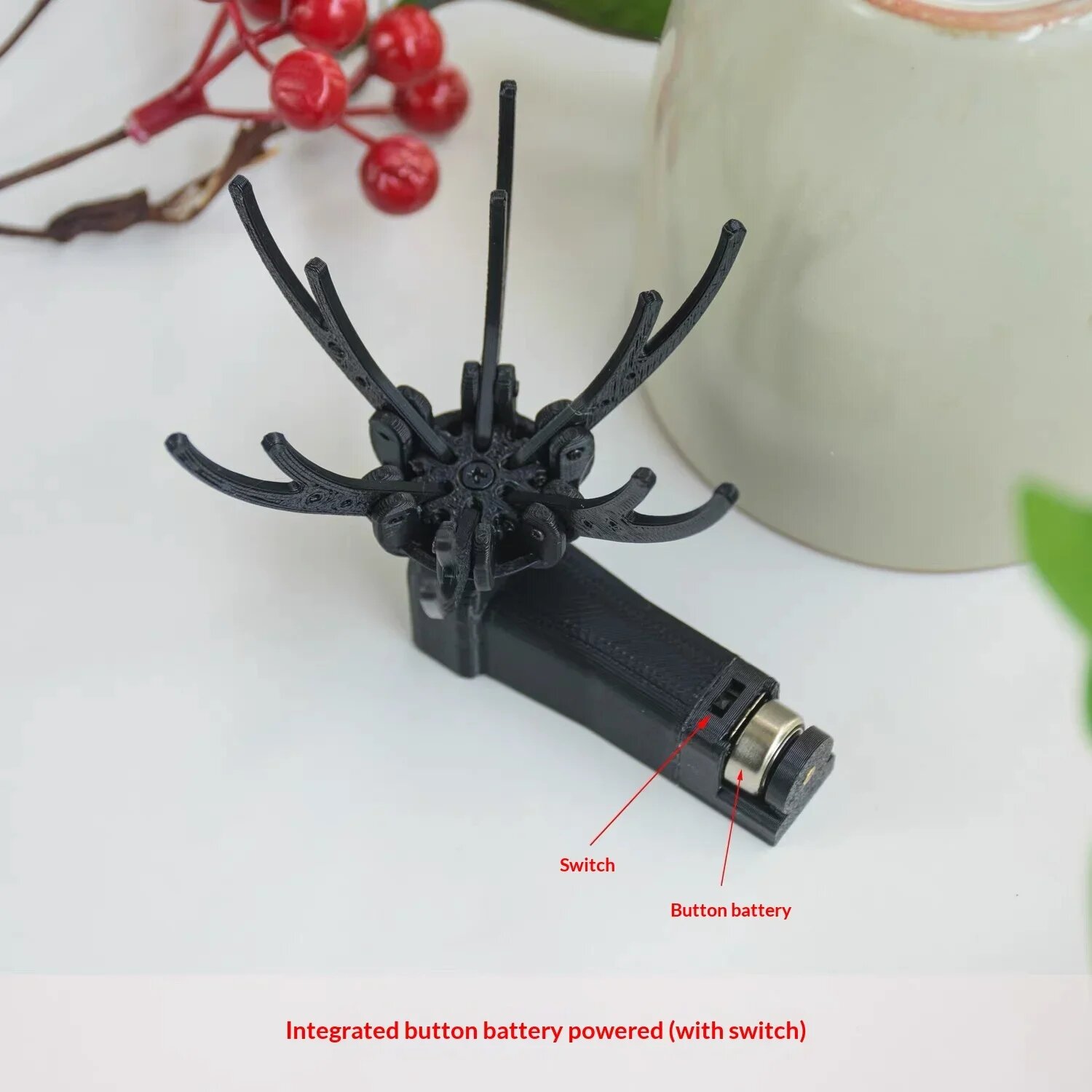 Автоматический механический цветок из пластика Button battery model