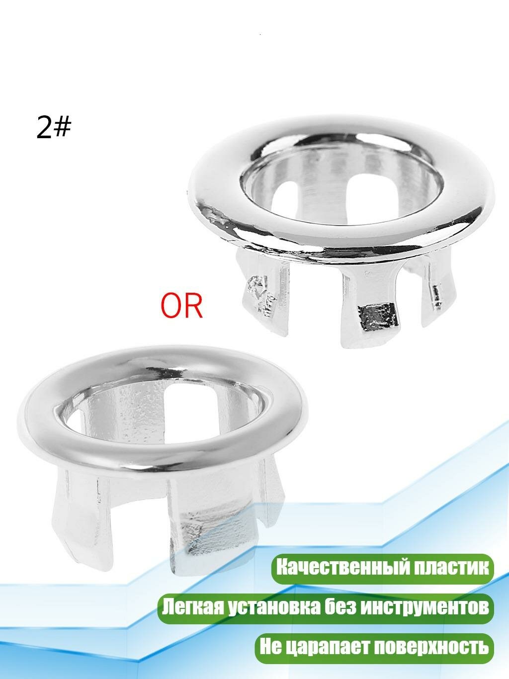 Переливное кольцо для раковины, Хром - Число 2