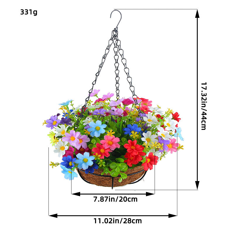 Подвесная корзина с искусственными цветами Jingchen Spring, различные подвесные корзины с бантиками, цветочные гирлянды, декоративные железные цветочные горшки для дома.