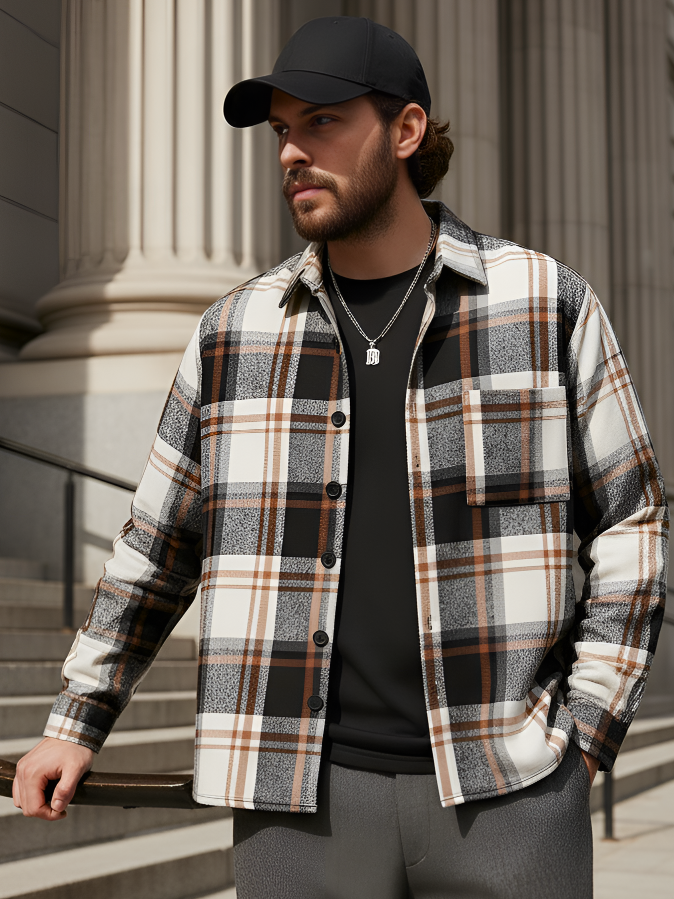 Рубашка мужская в клетку