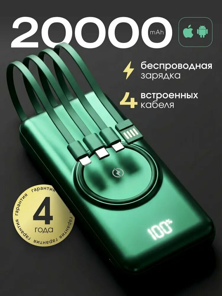 Внешний аккумулятор портативный повербанк powerbank 20000 mAh, quick charge