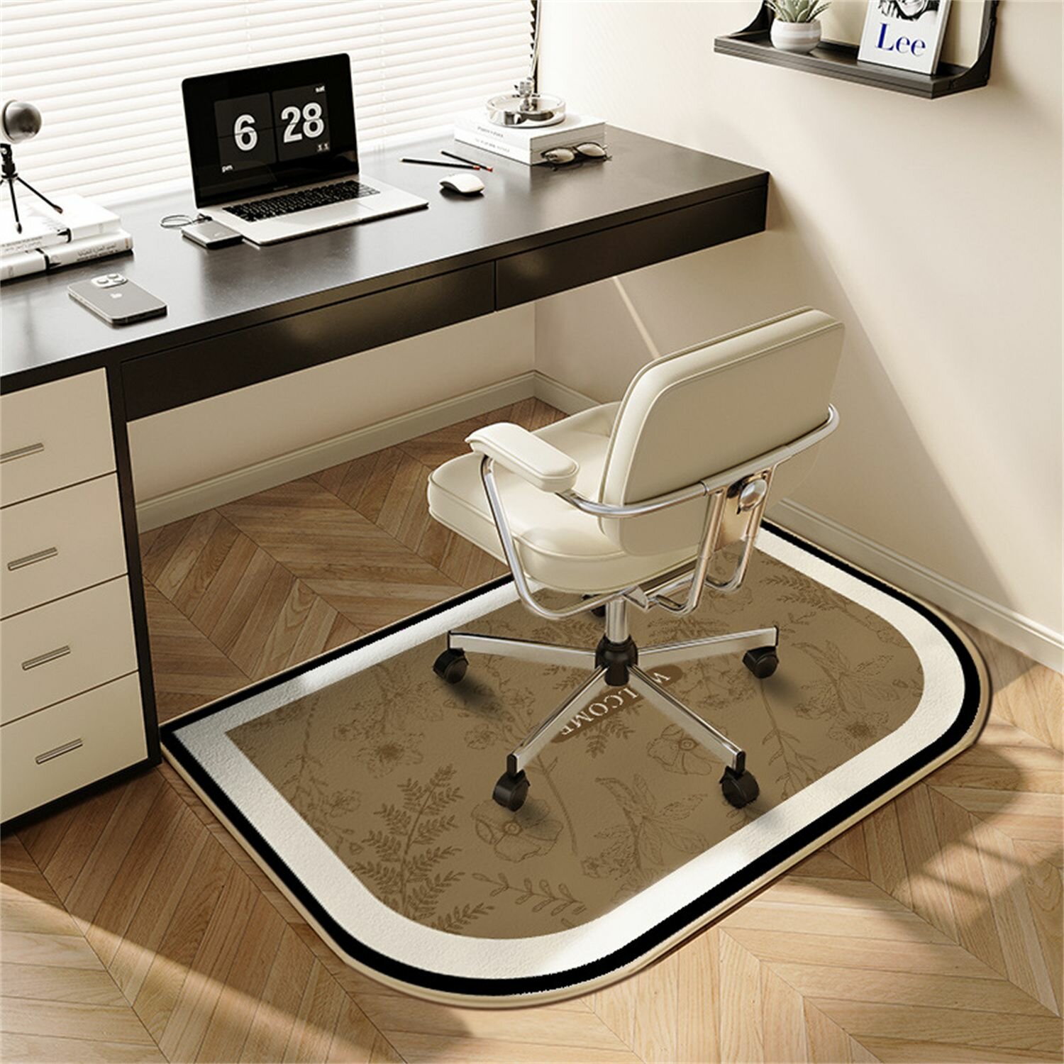 Стильный защитный коврик для компьютерного кресла на полу под столом