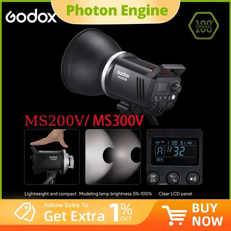 Godox MS200V/MS300V Студийная вспышка 220V, MS300V