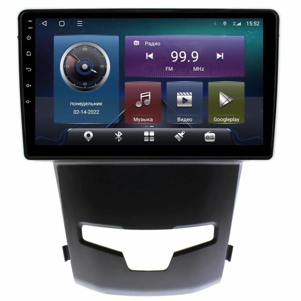 Магнитола CRS-300 SsangYong Actyon 2 2013-2022 c Android 14 - Процессор 8 ядер - Память 6+128Gb - Carplay - DSP 36 полос - 4G(Sim)