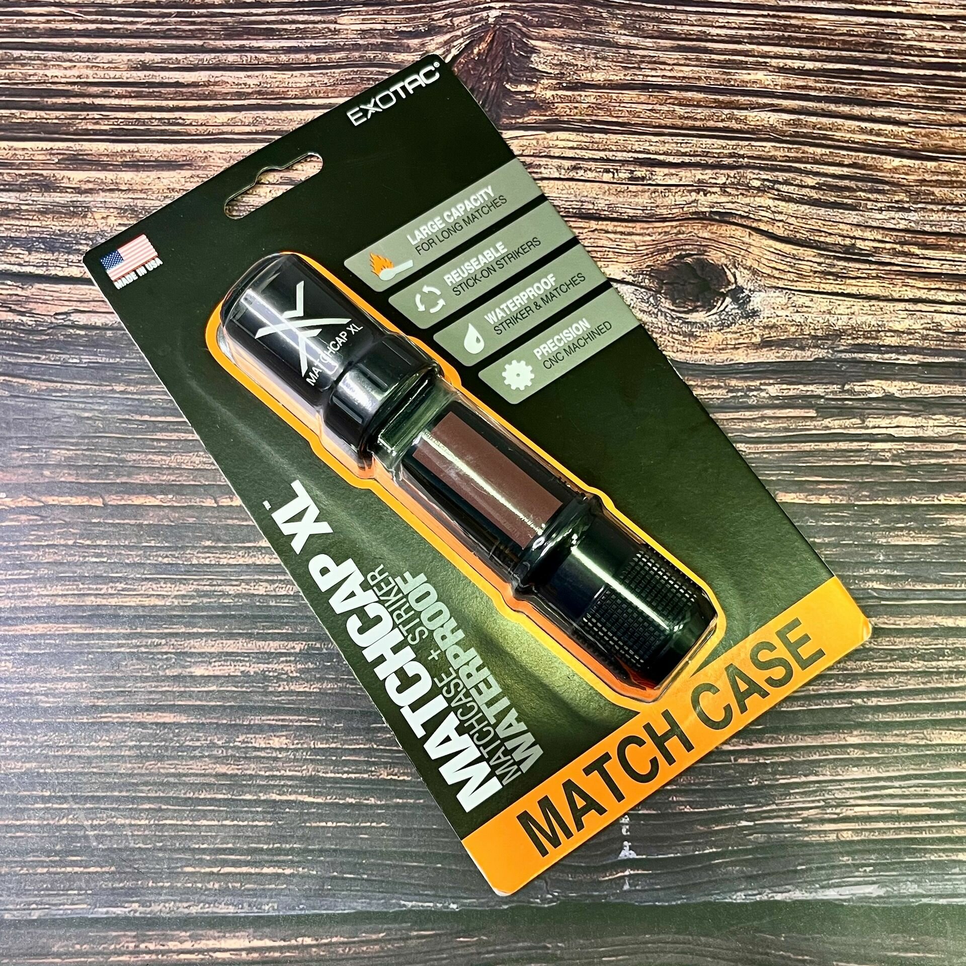 Контейнер для спичек Exotac ET1200BLK MATCHCAP XL, Black