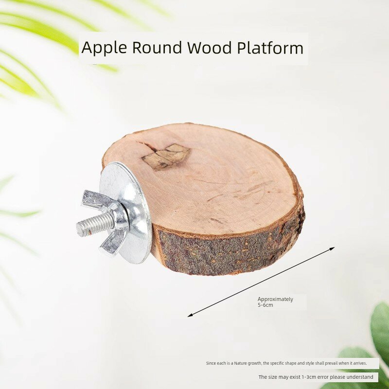Маленькая круглая деревянная опора из яблони для птиц, естественная платформа для отдыха