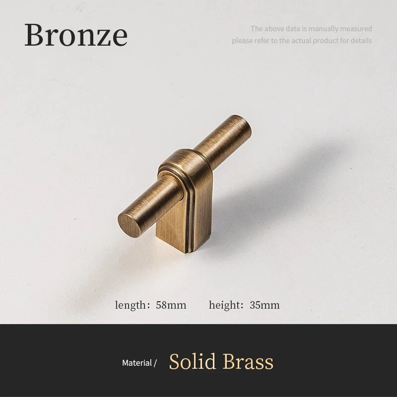 Сантая Ручки для шкафов из латуни, античная бронза T Knob-58mm