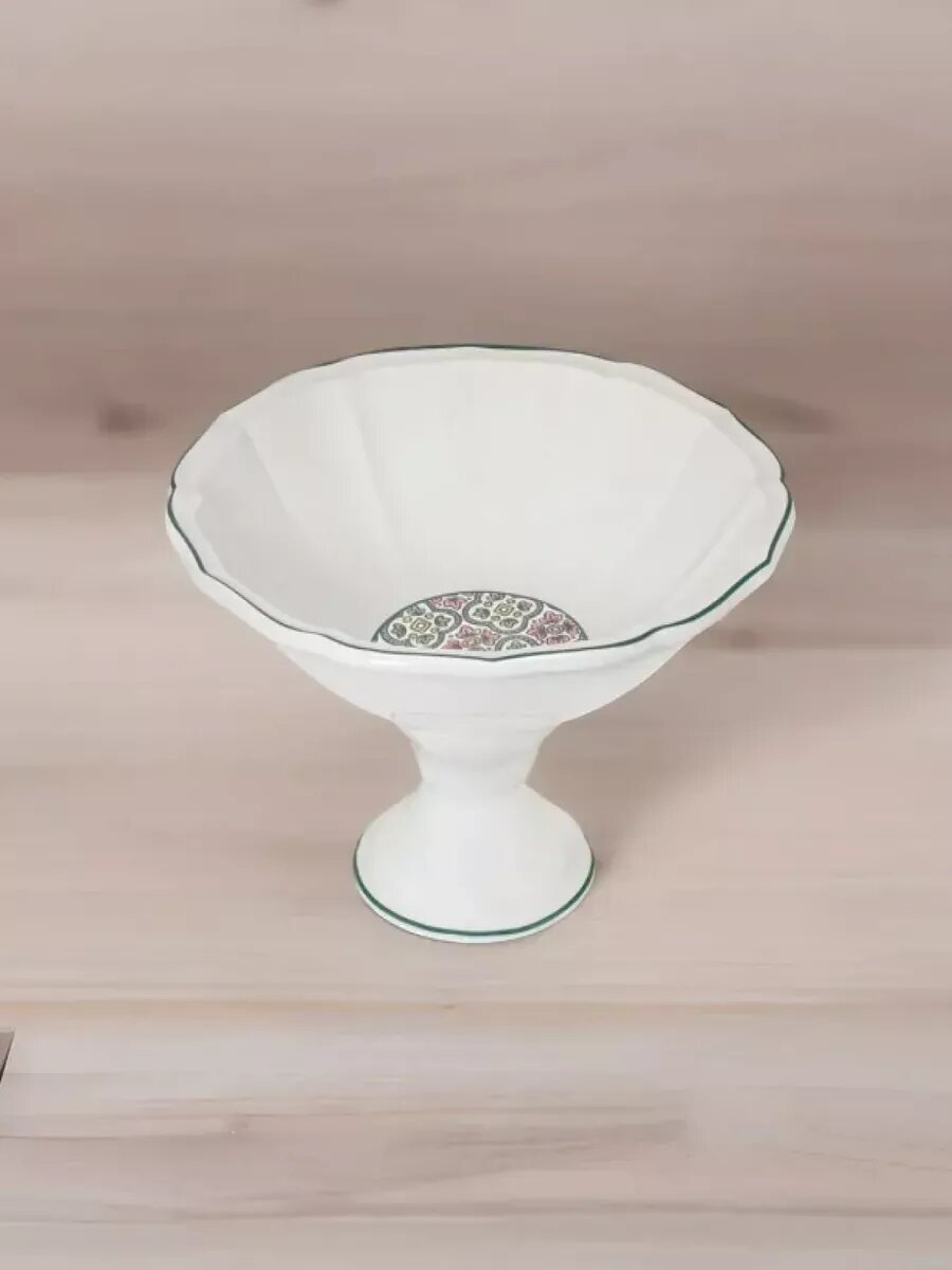 Фруктовница на ножке Lenardi Дария, фарфоровая, 35,5 см