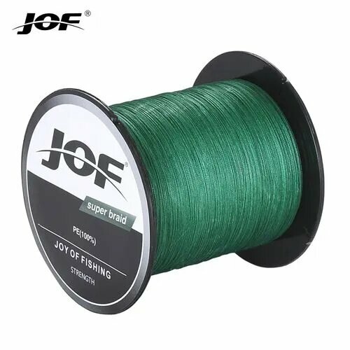 Плетеный шнур JOF х4PE Зелёный 1000 м - 0.17 мм / плетенка для рыбалки