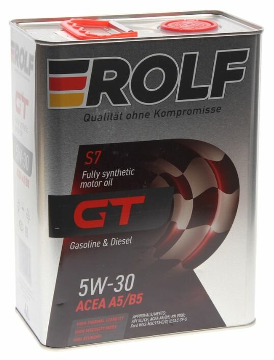 Масло моторное ROLF GT A5/B5 5W30, синтетика, 4 литра GT A5/B5 4л 323150