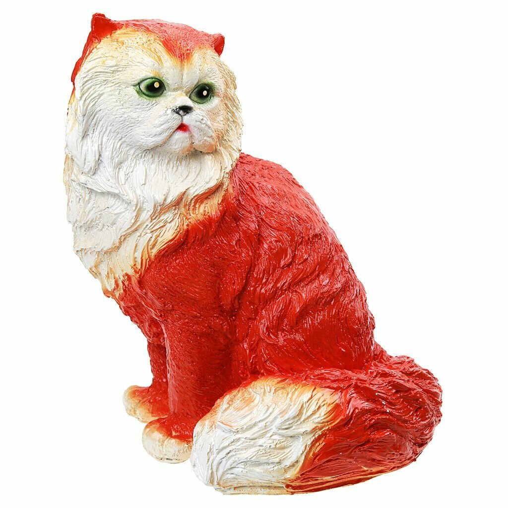 Скульптура-фигура для сада КНР гипсовая "Кот Васька" 23х30 см, рыжий