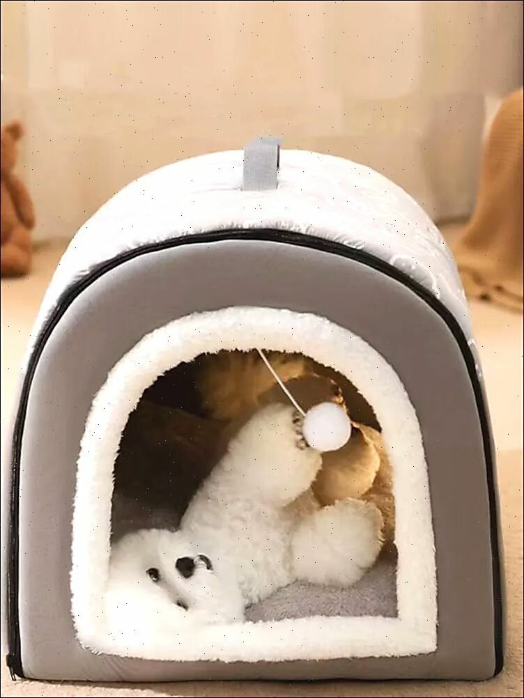 Домик для собак мелких пород и кошек мягки, лежанка для собак