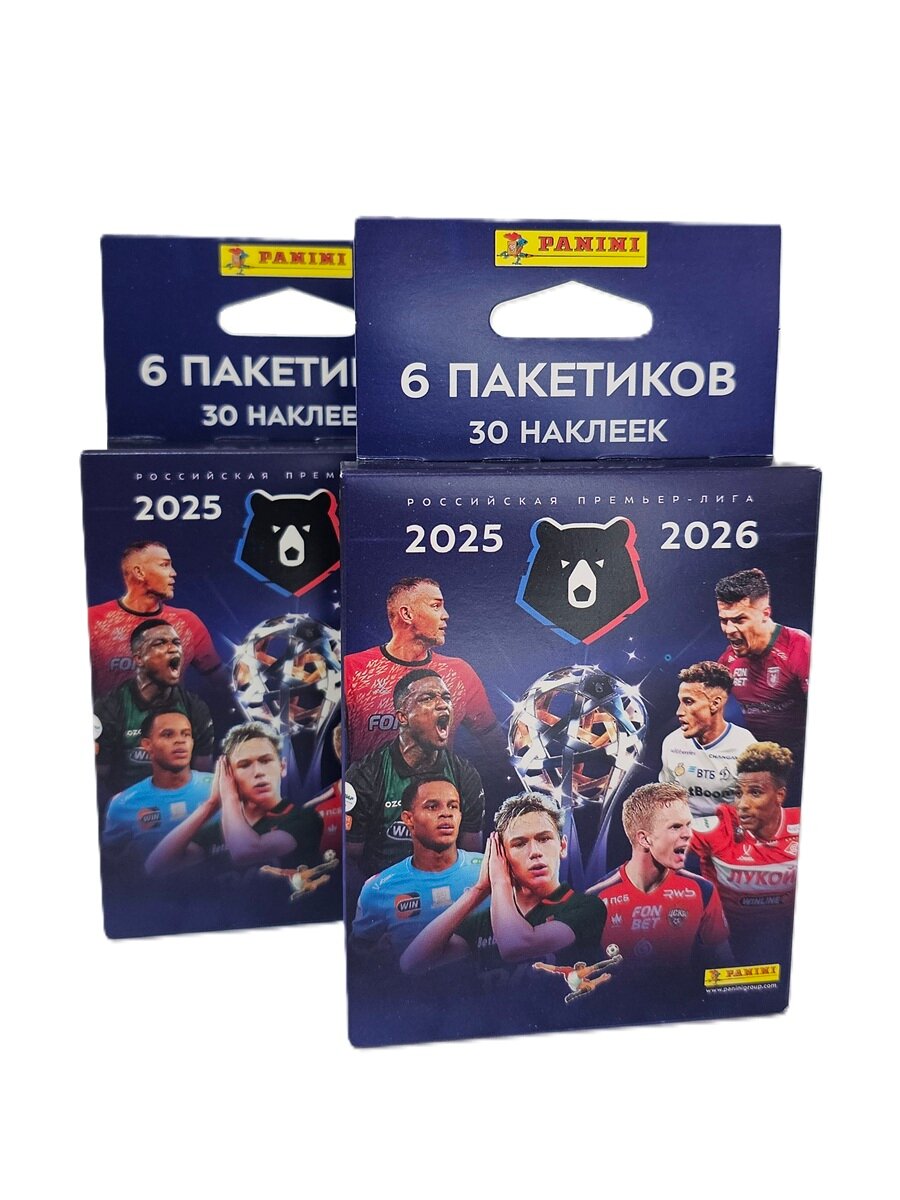 Набор блистеров Панини РПЛ 2025-2026, 12 пак, 60 накл.