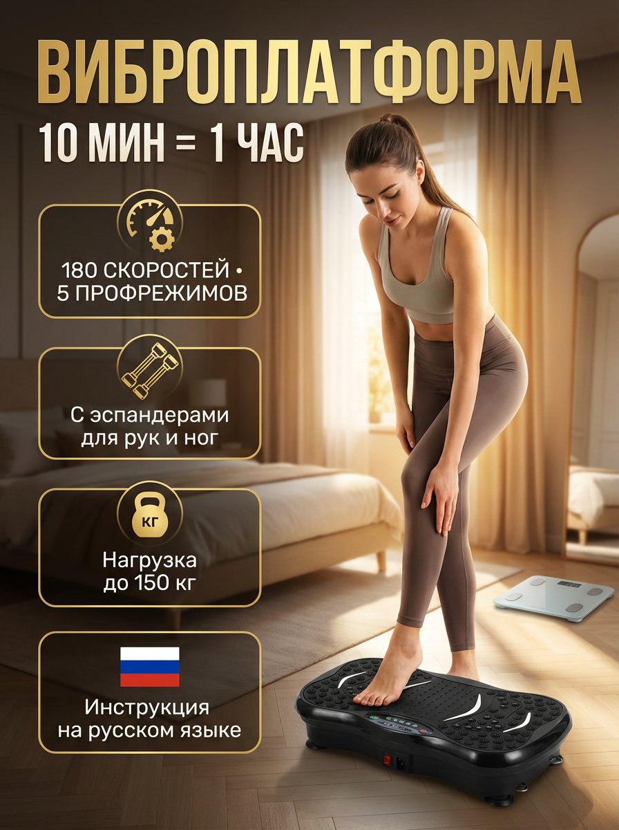 Виброплатформа для похудения до 150кг тренажер для дома c дистанционным управлением
