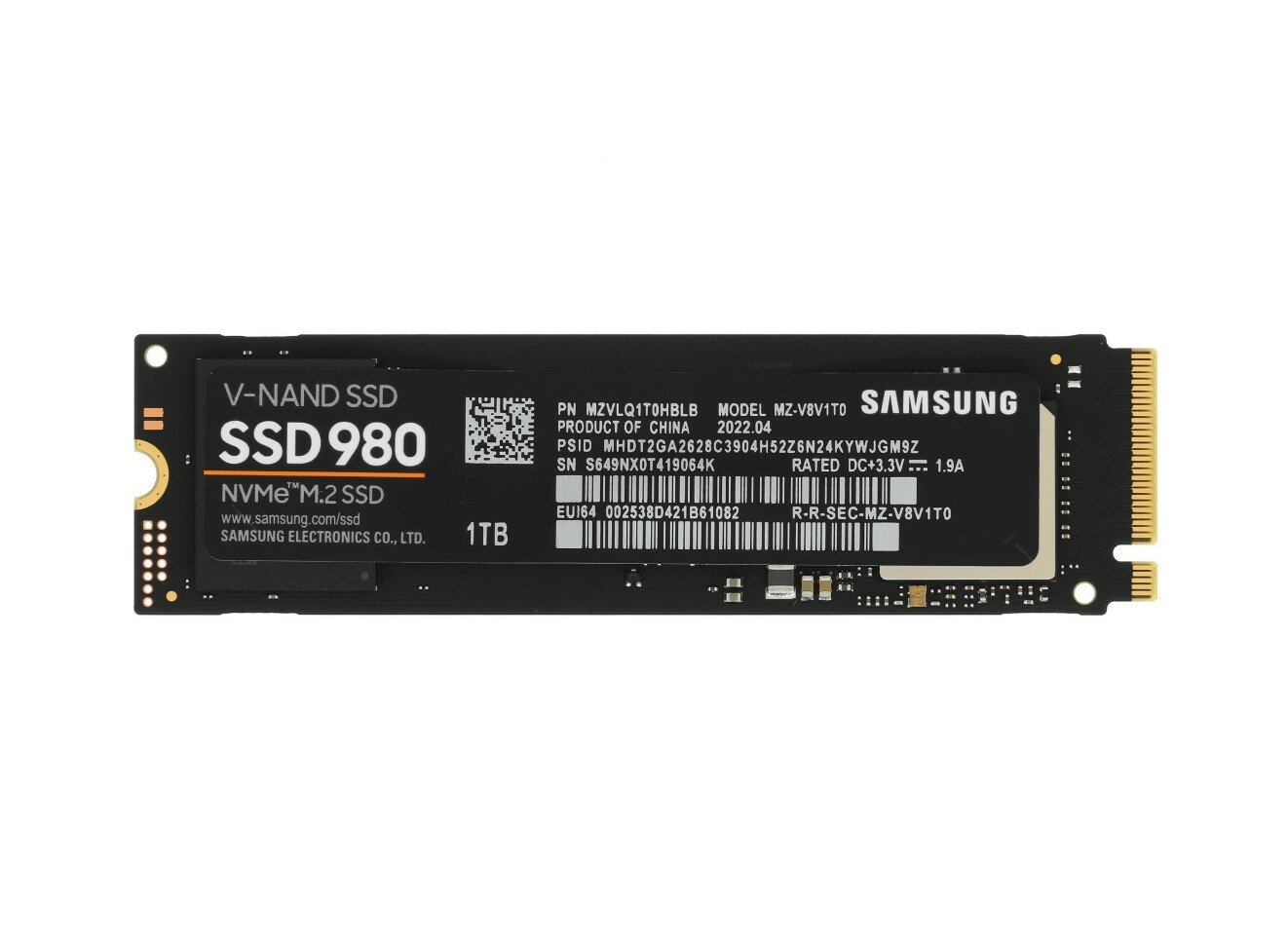 Твердотельный накопитель Samsung 980 1 ТБ M.2 NVMe MZ-V8V1T0BW