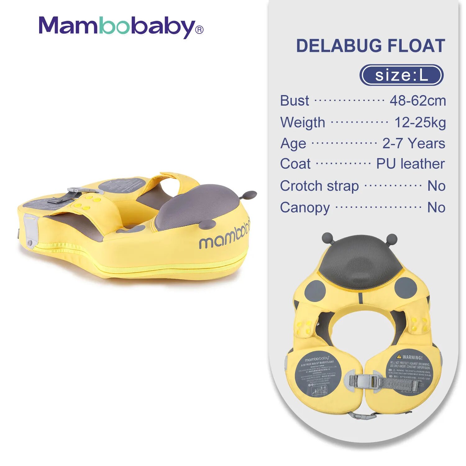 Детские поплавки Mambobaby VIP Желтый, Ladybug Yellow L