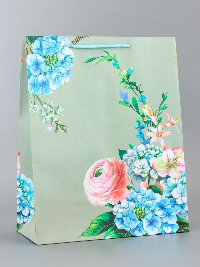 Пакет подарочный ламинированный вертикальный Гармония цветов , 26 12 32 см