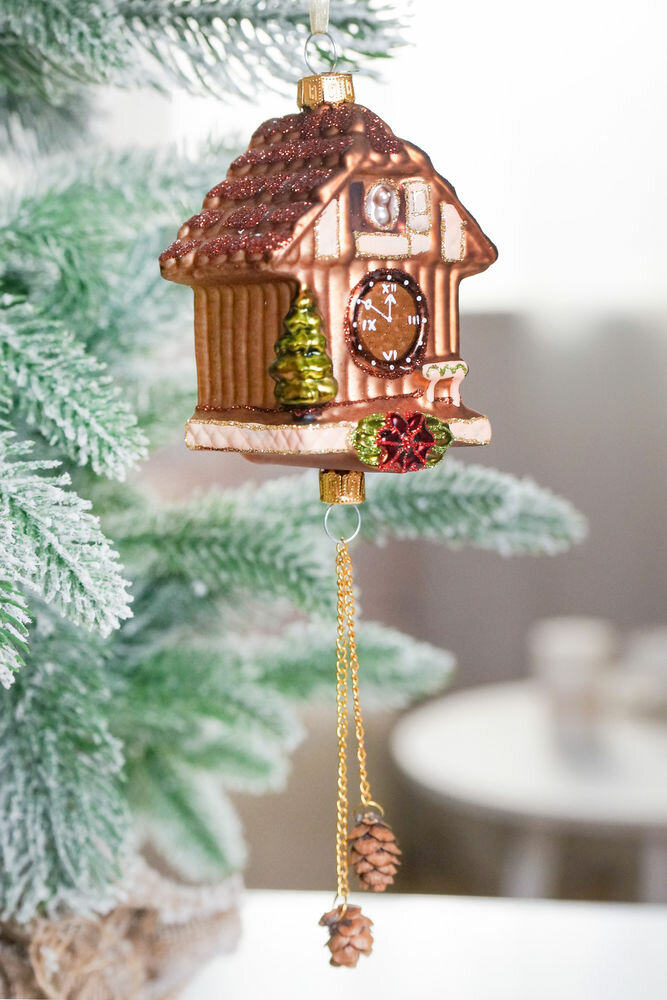 Ёлочная игрушка часы 'почти полночь', стекло, 25 см, Винтер Деко (Winter Deco) 5030096