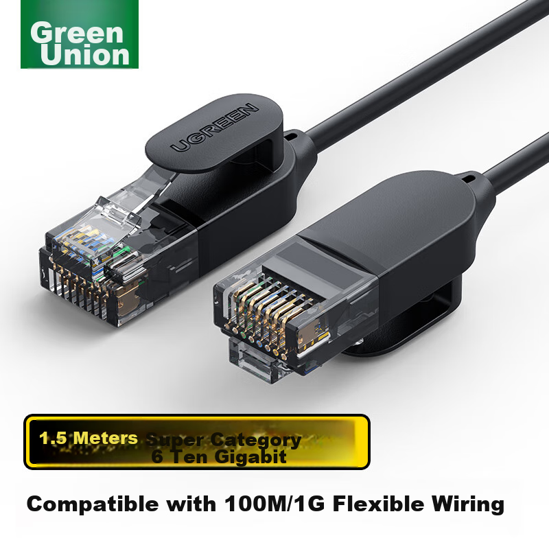 Lulian CAT6A Ethernet Cable, Slim Version, 10Gbps, Patch Cord, for Computer/broadband/routers/monitors/ optical Modems, 1.5 Meters, 70333