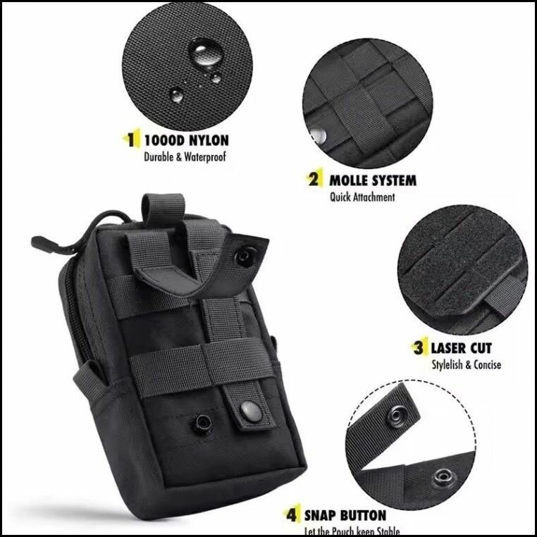Эксклюзивный поясной тактический комплект EDC Molle с открытым чехлом 6.5 дюйма для мобильного устройства