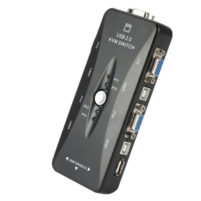 Коммутатор PALMEXX KVM-переключатель VGA+USB на 4 компьютера KVM-41UA