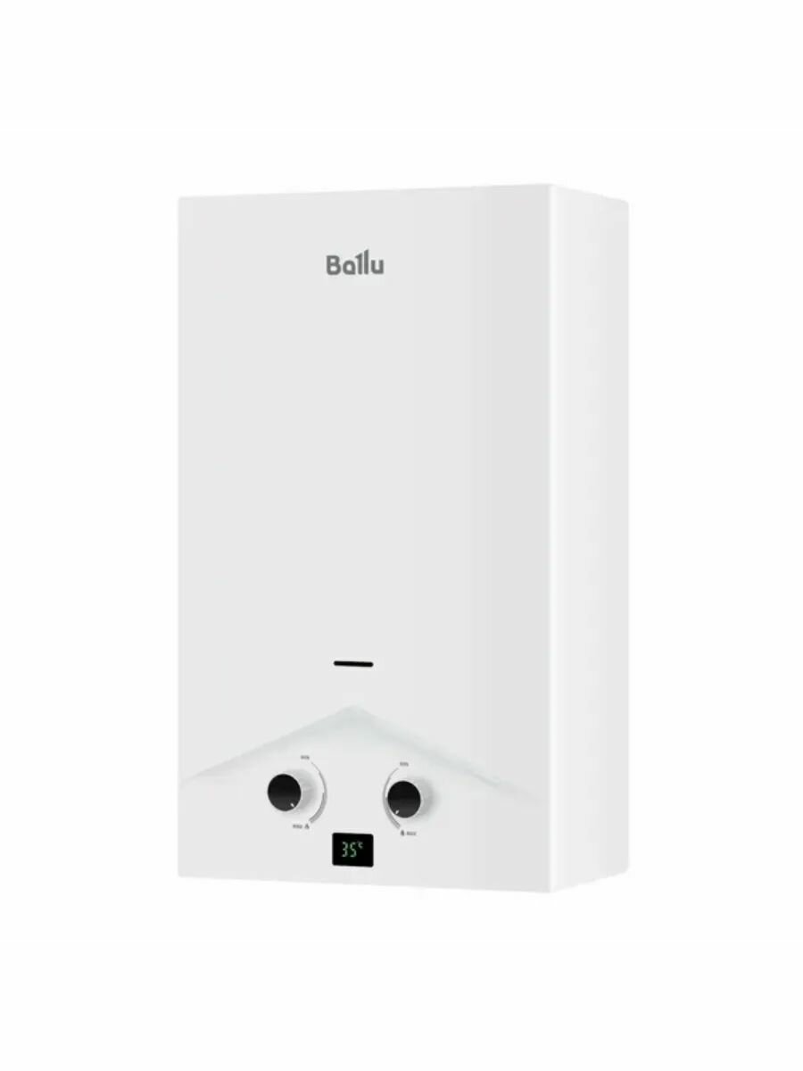 Водонагреватель проточный газовый Ballu GWH 10 Warmix 20 кВт, 10 л/мин, LED, белый