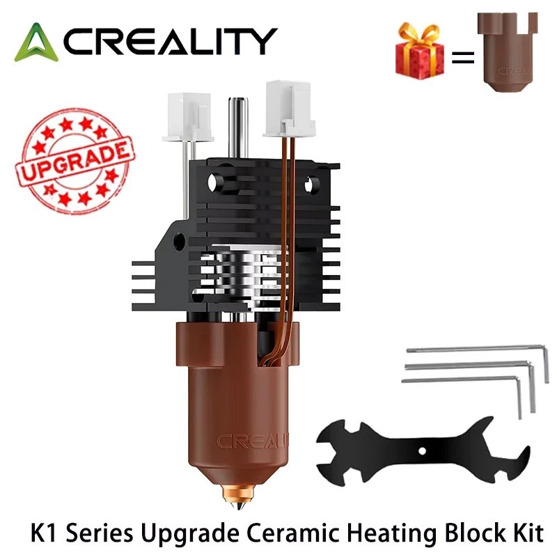 Creality Official K1/K1 Max/K1C Обновленный керамический нагревательный блок Hotend Kit, комплект сопел быстрого замены Unicorn, для 3D-принтера серии K1