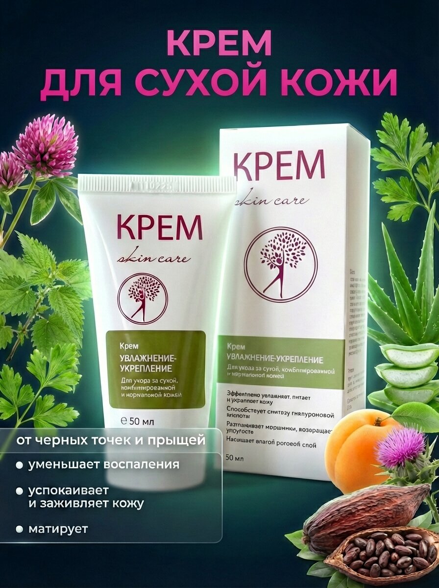 Крем увлажнение-укрепление для лица, 50 мл.