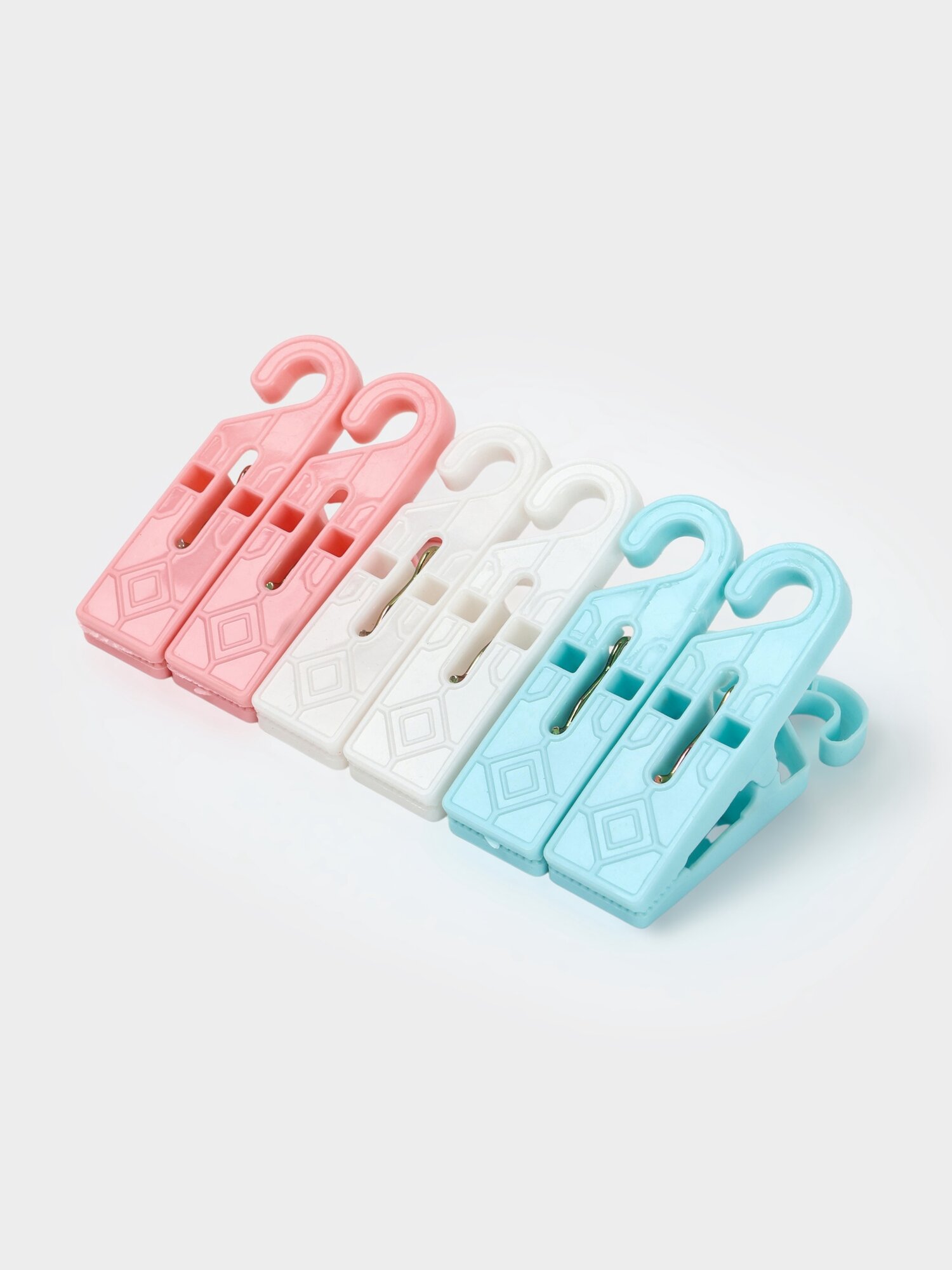 Набор бельевых прищепок 12 шт, пластик, для сушки и хранения белья