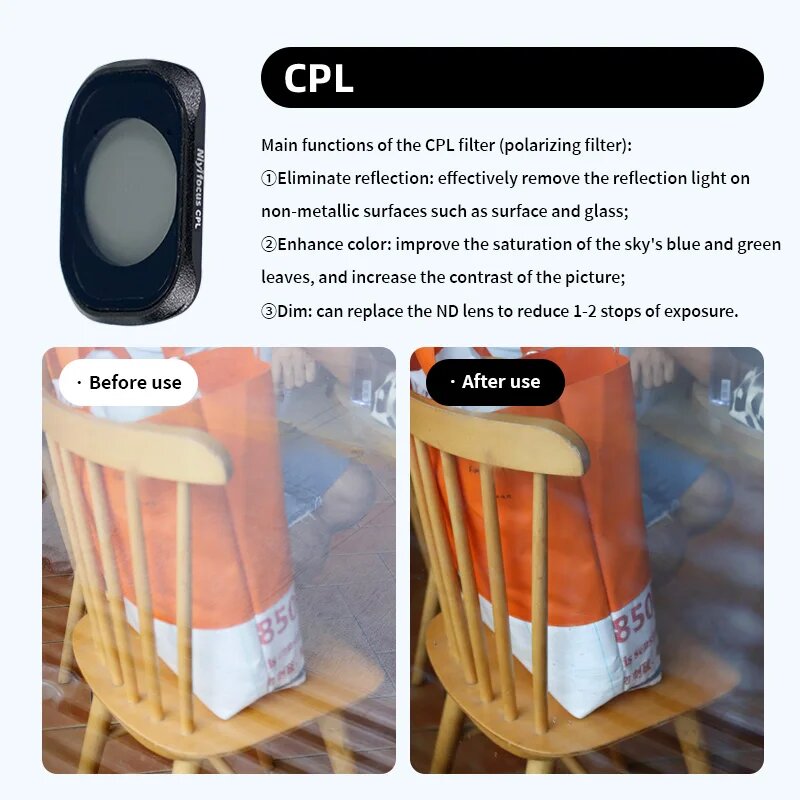 CPL фильтр NiYi для DJI OSMO Pocket 3/4, Цвет: CPL