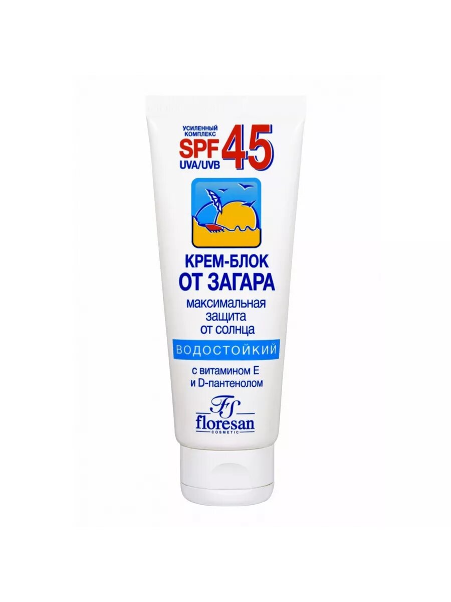 Крем-блок для лица и тела Floresan SPF-45 от загара водостой