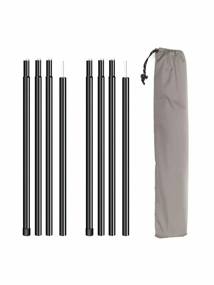 LAMIRO Комплект стоек для навеса 1 шт, телескопические опоры для тента и палатки, прочные железные штанги для кемпинга