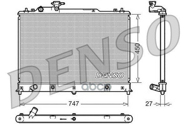 Радиатор системы охлаждения ДВС Mazda CX-7 2.3 Turbo 07- Denso арт. DRM44025