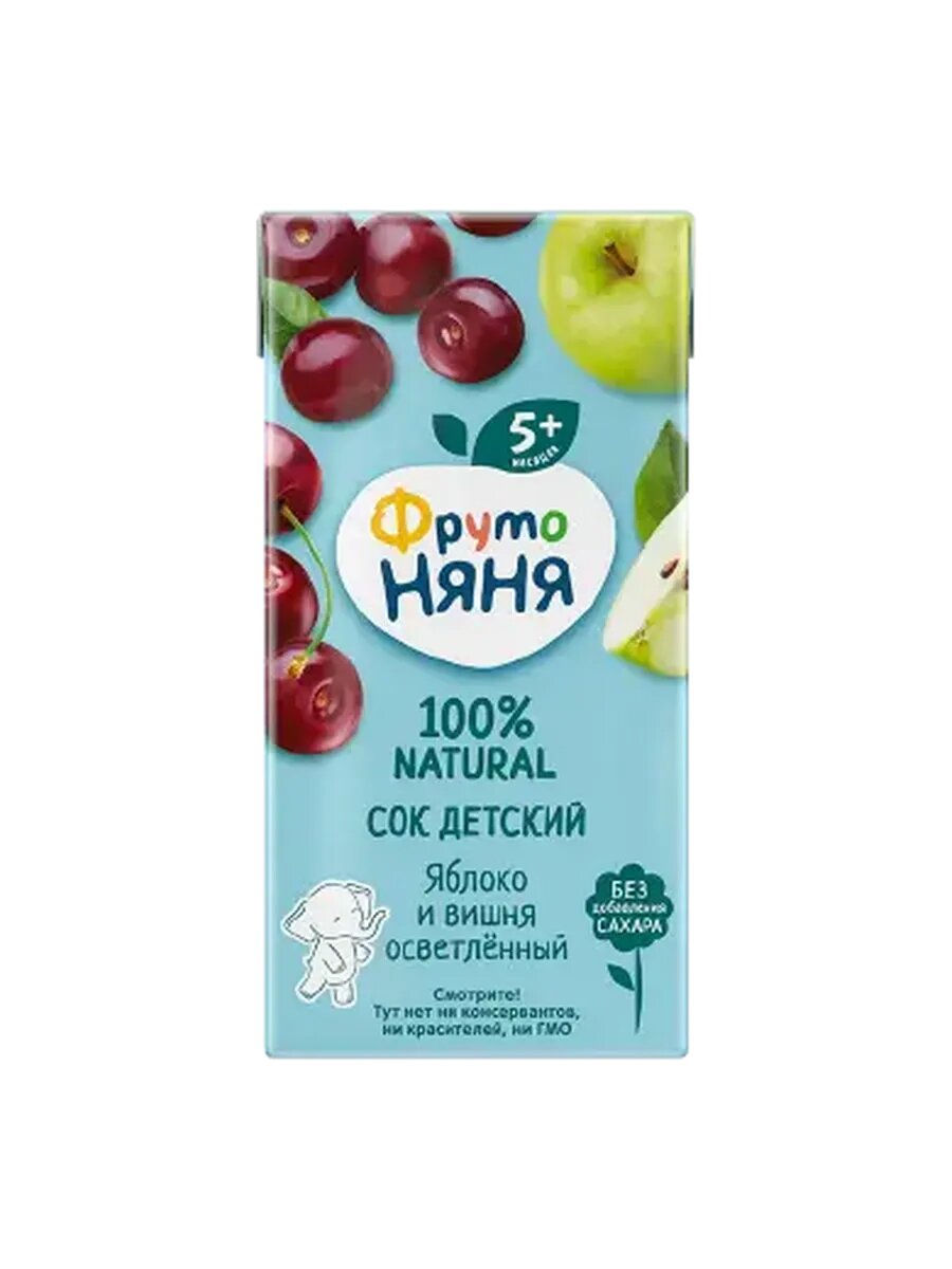 ФрутоНяня Сок яблоко/вишня/осветленный 200мл