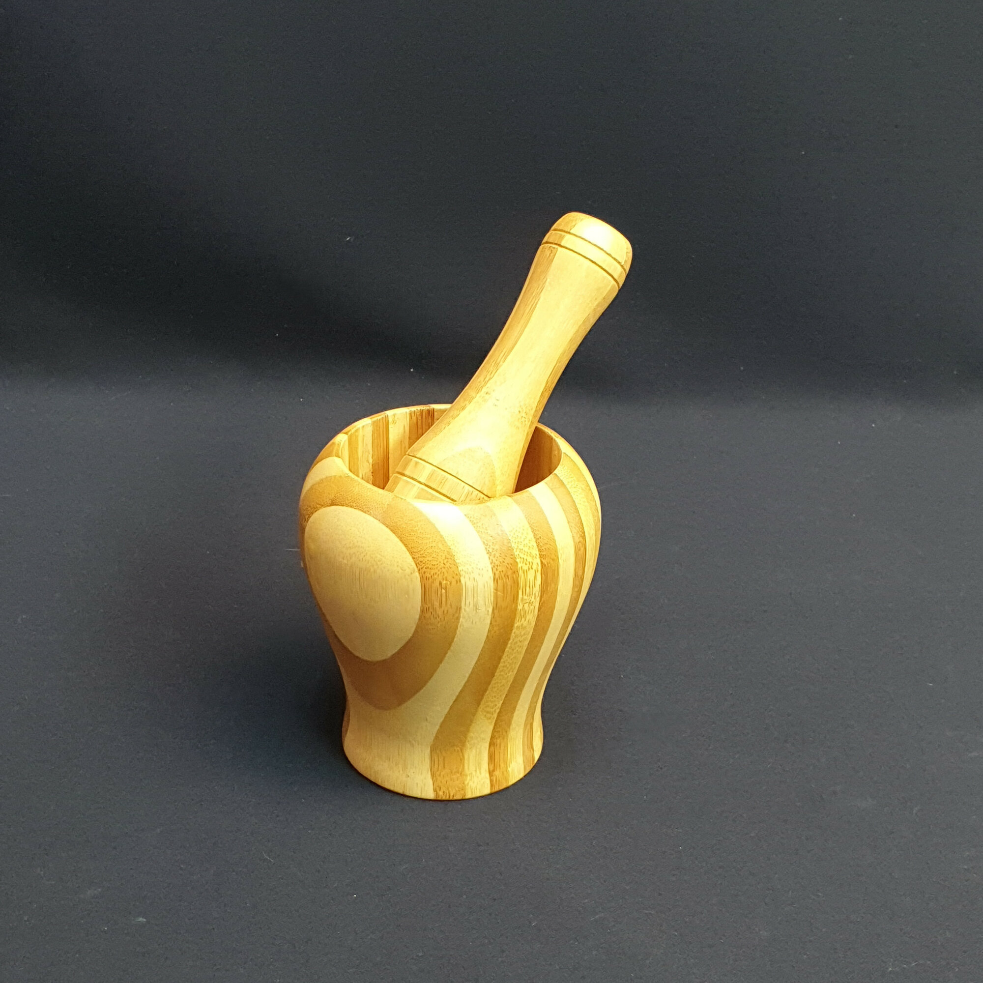 Ступка с пестиком для специй, деревянная, 11см. Винтаж